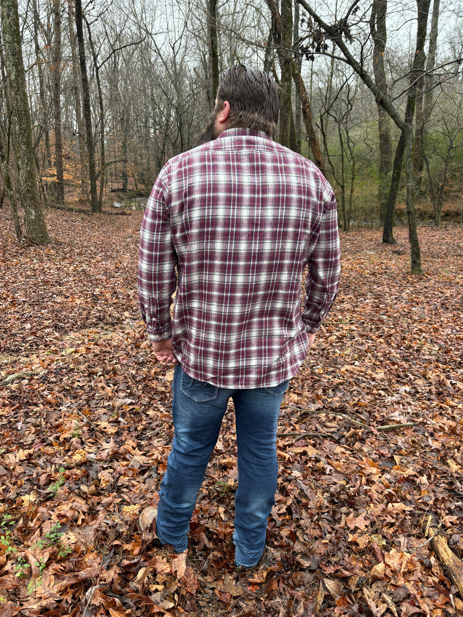 Holy Beardz Flannel - Burgundy, White & Black – Holy Beardz, LLC