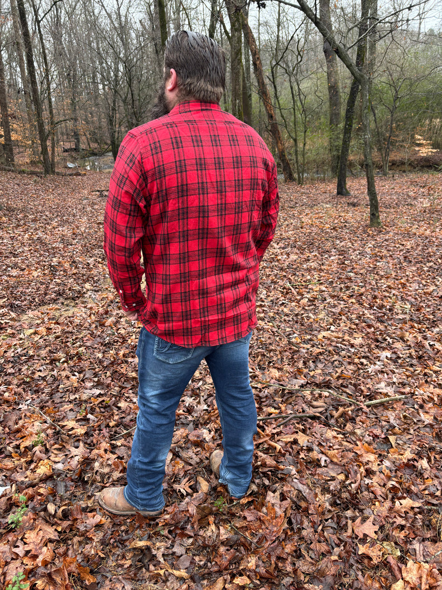 Holy Beardz Flannel - Red & Black – Holy Beardz, LLC